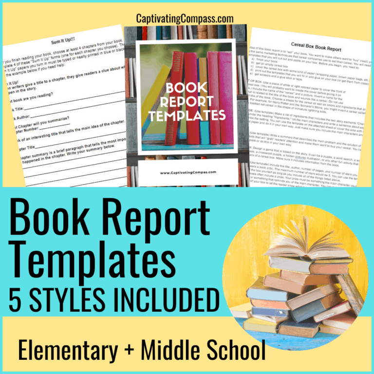 Book Report Template Bundle: 5 Different Templates | Captivating Compass