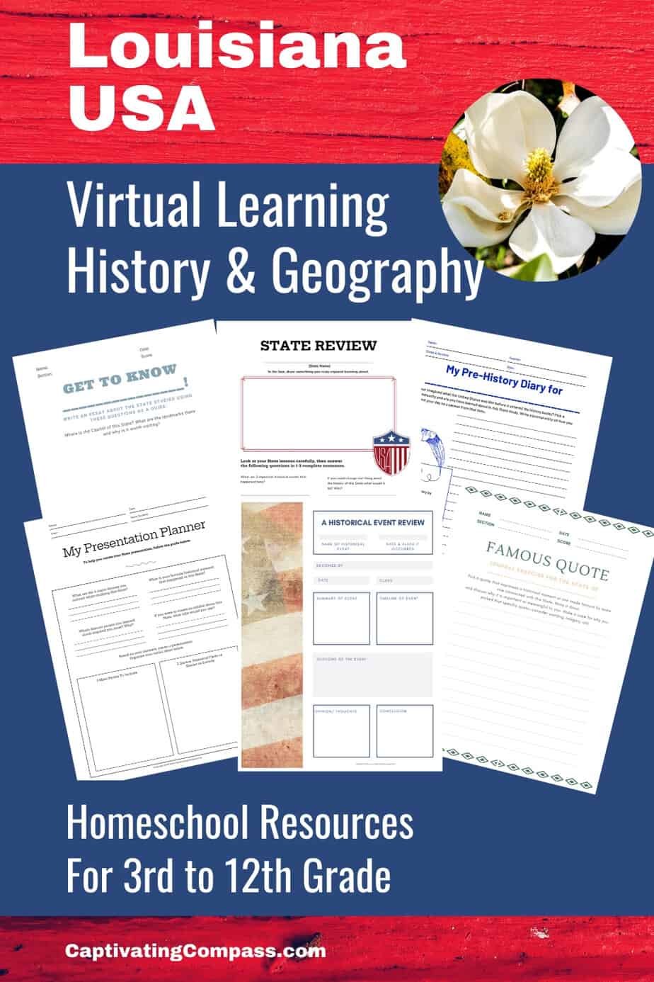 Louisiana State Study Pack | Virtual Learning | Captivating Compass