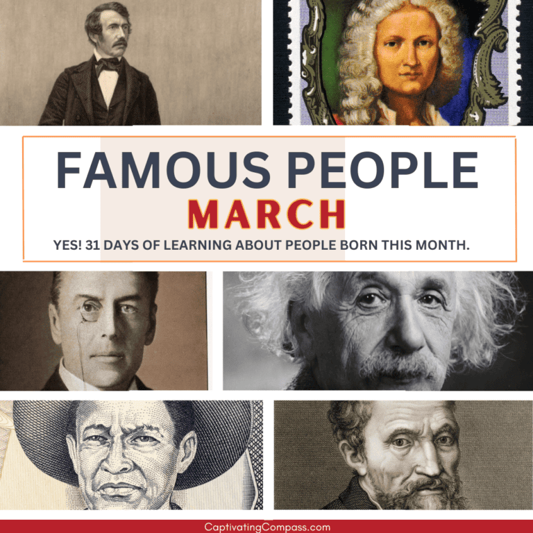 Famous Person Research Project Resources - March Calendar