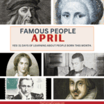 Famous Person Research Project Resources - April Calendar