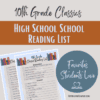 9th Grade Honors Reading List: High School Literature
